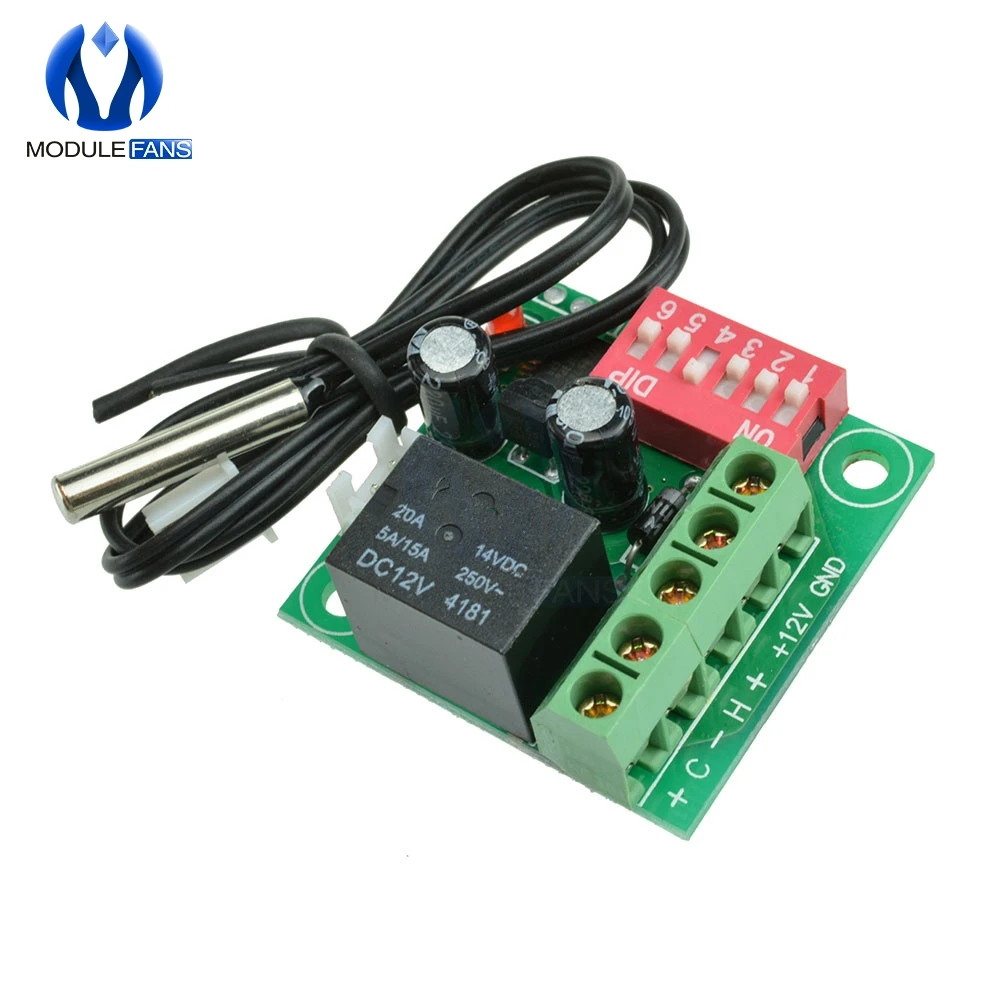 W1701 Heat Cool Temp Thermostat DC 12V Digital Temperature Control ...