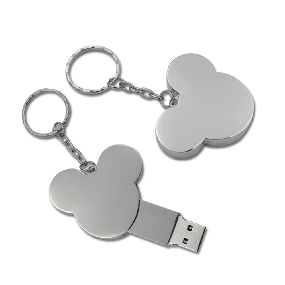 USB Flash Drive Heart Fashion 16GB 8GB 32GB 64GB 4GB Silver Metal Pen ...