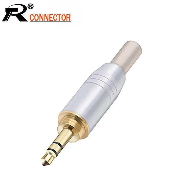2PCS 3.5MM Jack 3 Poles Stereo Male Plug Soldering Wire Connector For ...