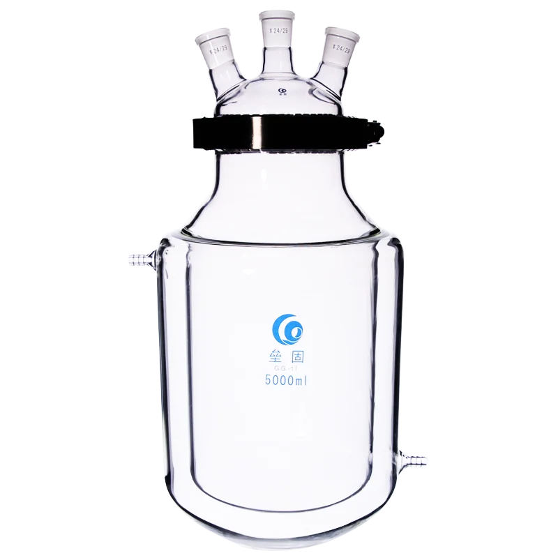 Three/Four Open Mouth Jacketed Reactor Reaction Bottle Laboratory ...