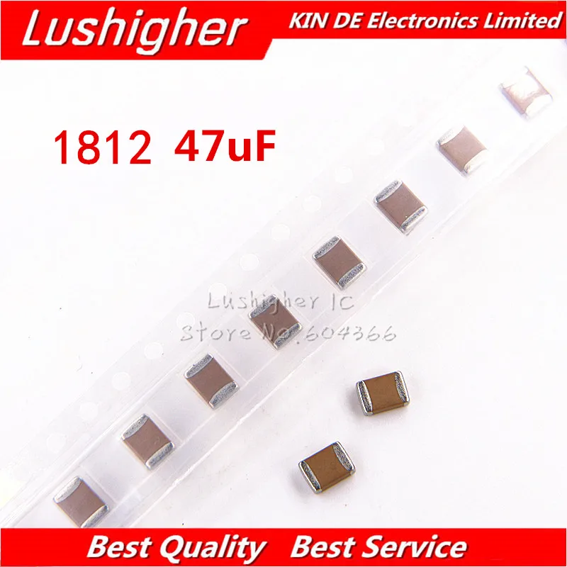 10pcs 1812 4532 47uf 476k 500v X7r 10% Smd Mlcc Ceramic Capacitor ...