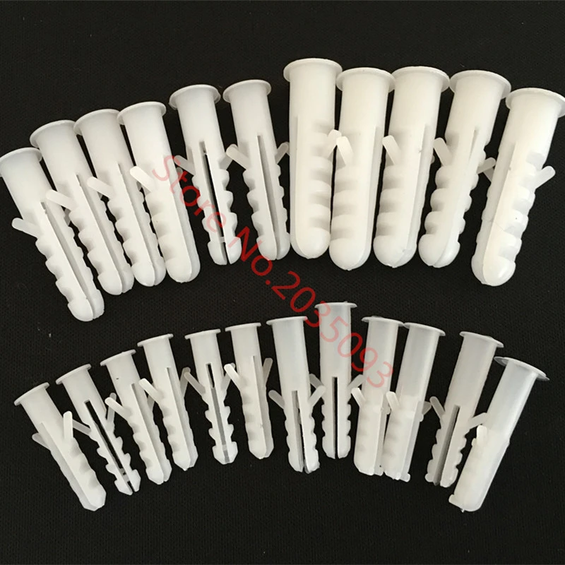 100pcs Plastic Expansion Pipe M5 M6 M7 M8 Rubber Plug Plastic Pipe ...