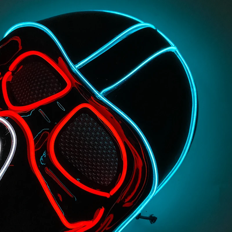 Anime Expro Scary Glow In The Dark Neon EL Light Up Cosplay LED Mask ...