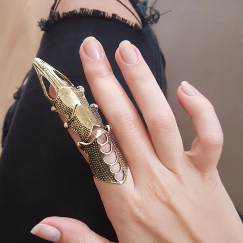 Docona Punk Knight Skull Armour Knuckle Midi Finger Rings For Women ...