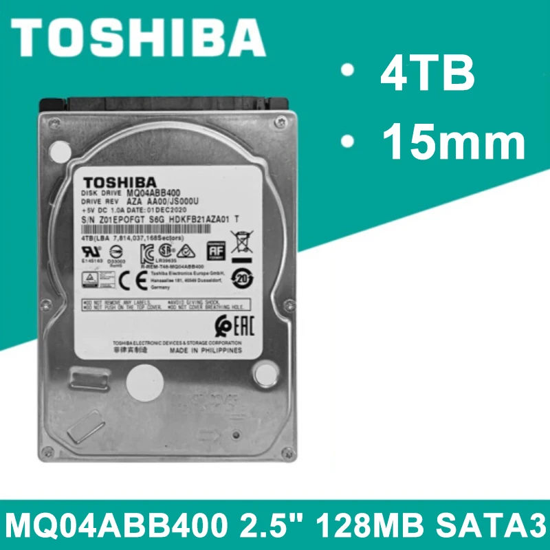 Toshiba 4tb 2.5" Mq04abb400 Laptop Hard Drive Disk Storage Notebook Internal Hdd Hd Harddisk ...