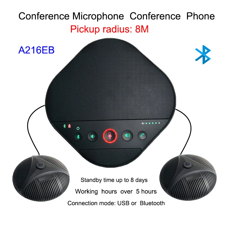 Desktop Omni-directional Bluetooth Speakerphone With 3.5mm Jack With 2 ...