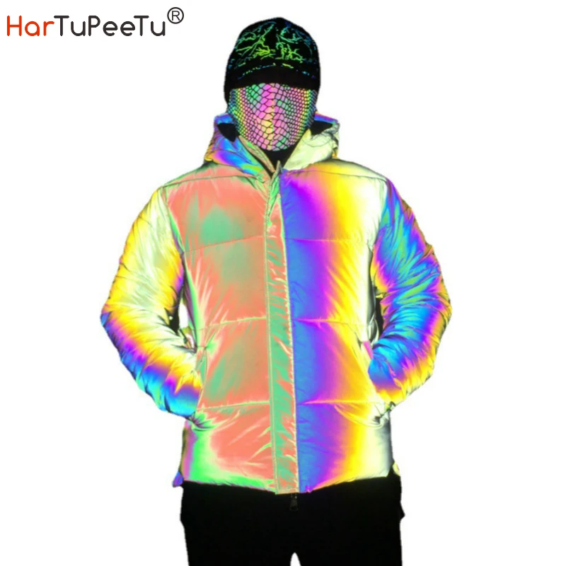 Reflective Jacket Coat Parka | Reflective Clothes Men Women ...
