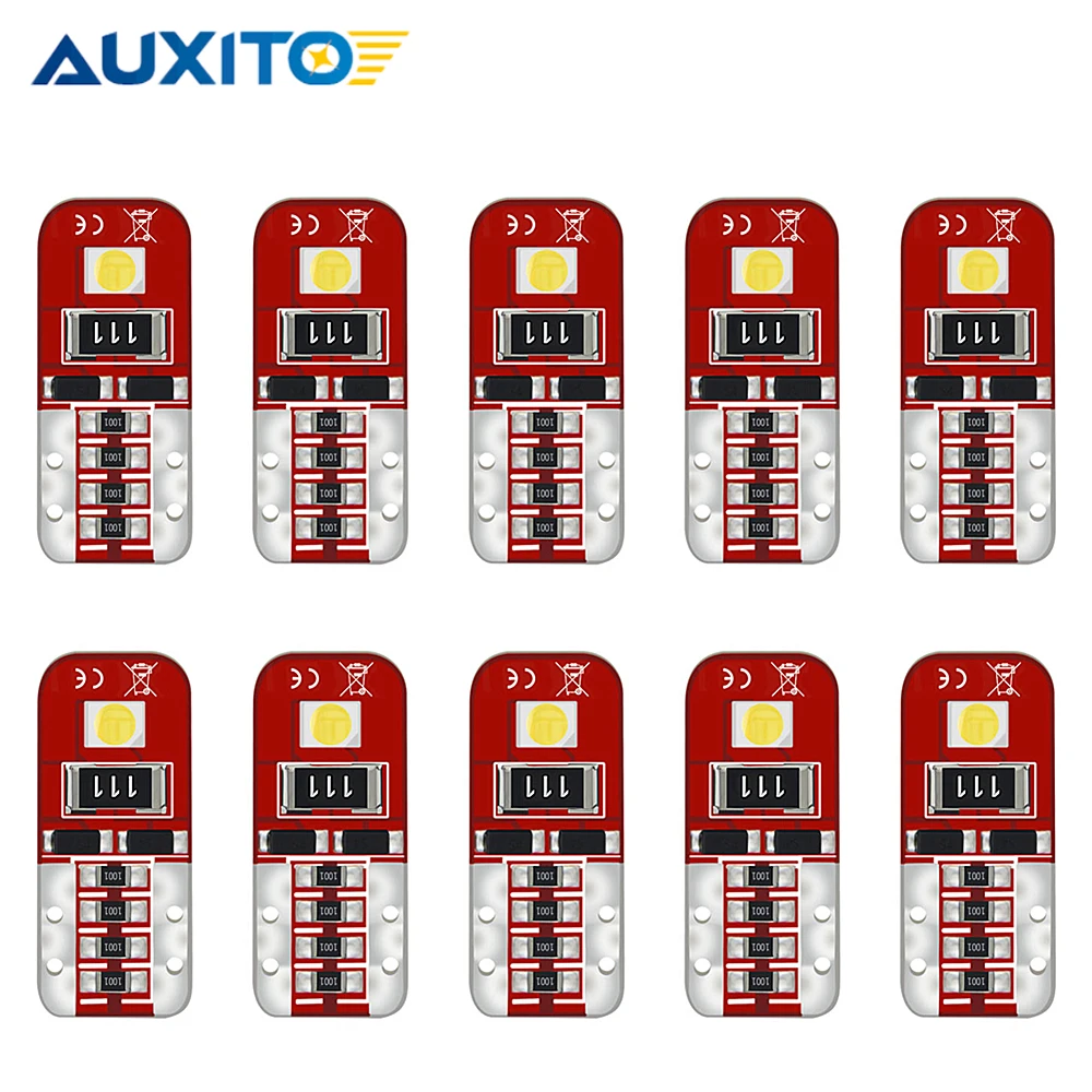 Auxito 10pcs T10 W5w Led Bulb Auto Interior Lights 12v 6000k Led Trunk ...