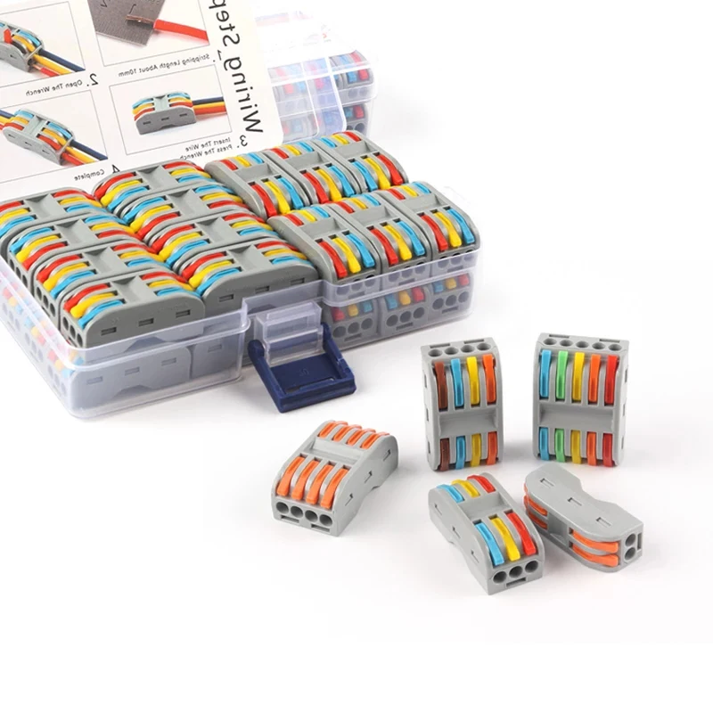 Boxed Quick Butt Wire Connectors Push-In 2/3/4/5 Pin Conductor Terminal ...