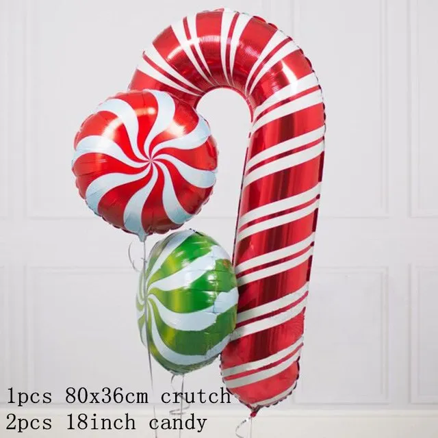 Christmas Balloons 50-Piece Christmas Candy Balloons - Red & White Foil ...