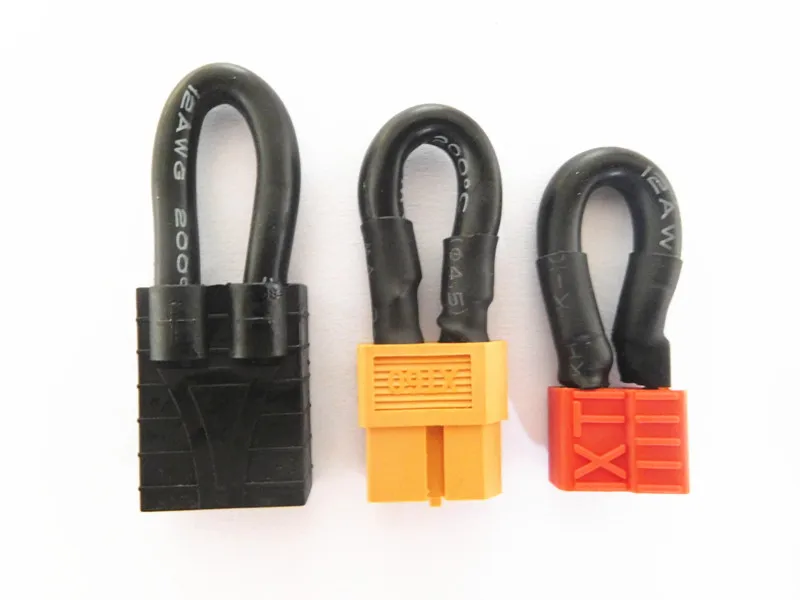Female XT60 Traxxas T plug Deans 12AWG Jumper Shorting Plug adapter ...