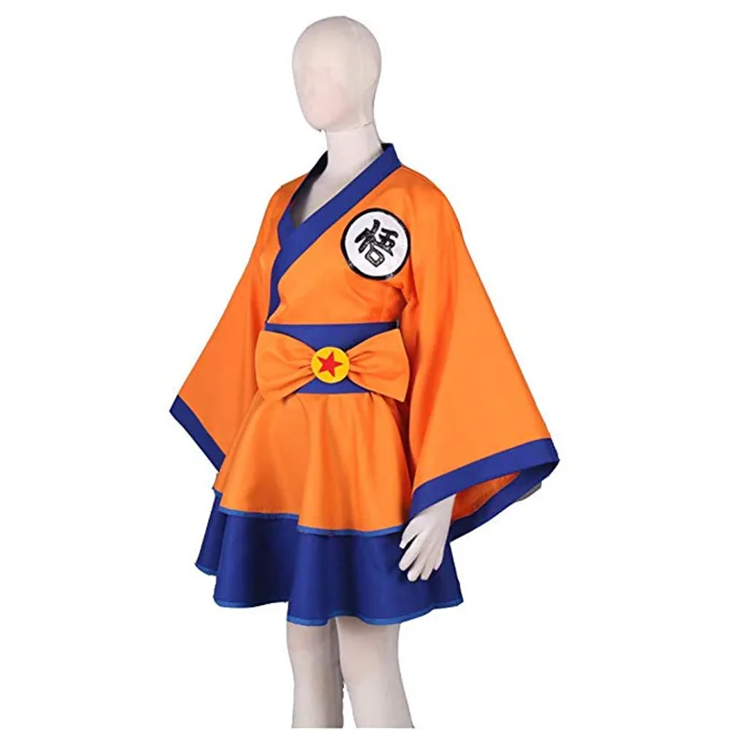 Anime Dragon Ball Z Son Goku Lolita Kimono Cosplay Costume For Female ...