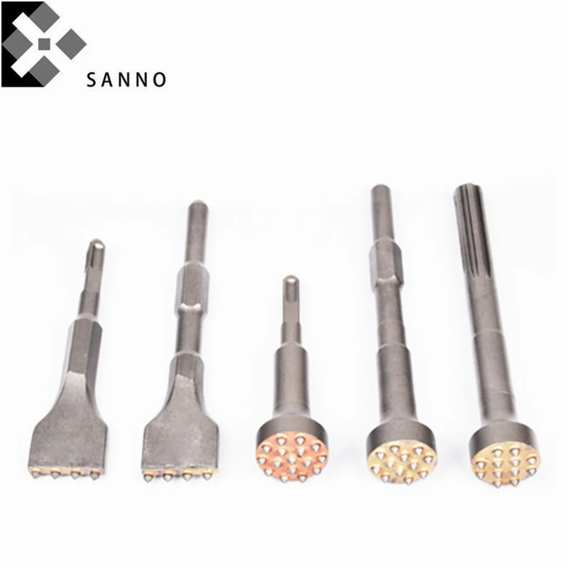 Conjoined Electric Rock Drill Bit Chisel Bits 12 / 16 Points Chipping ...