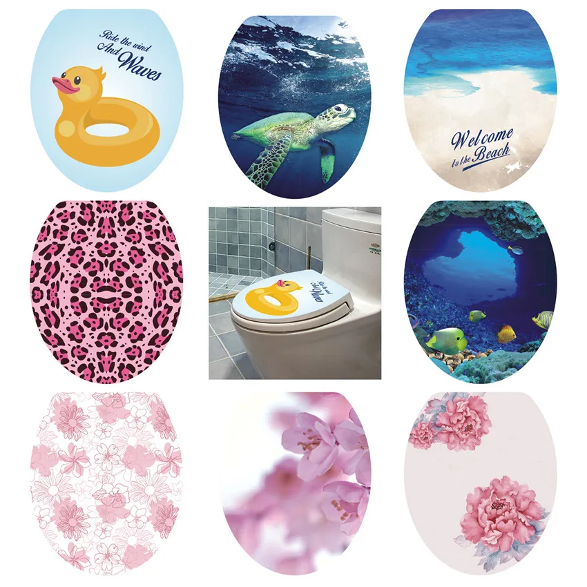 Scenery Toilet stickers Bathroom decoration WC cover toilets stool ...