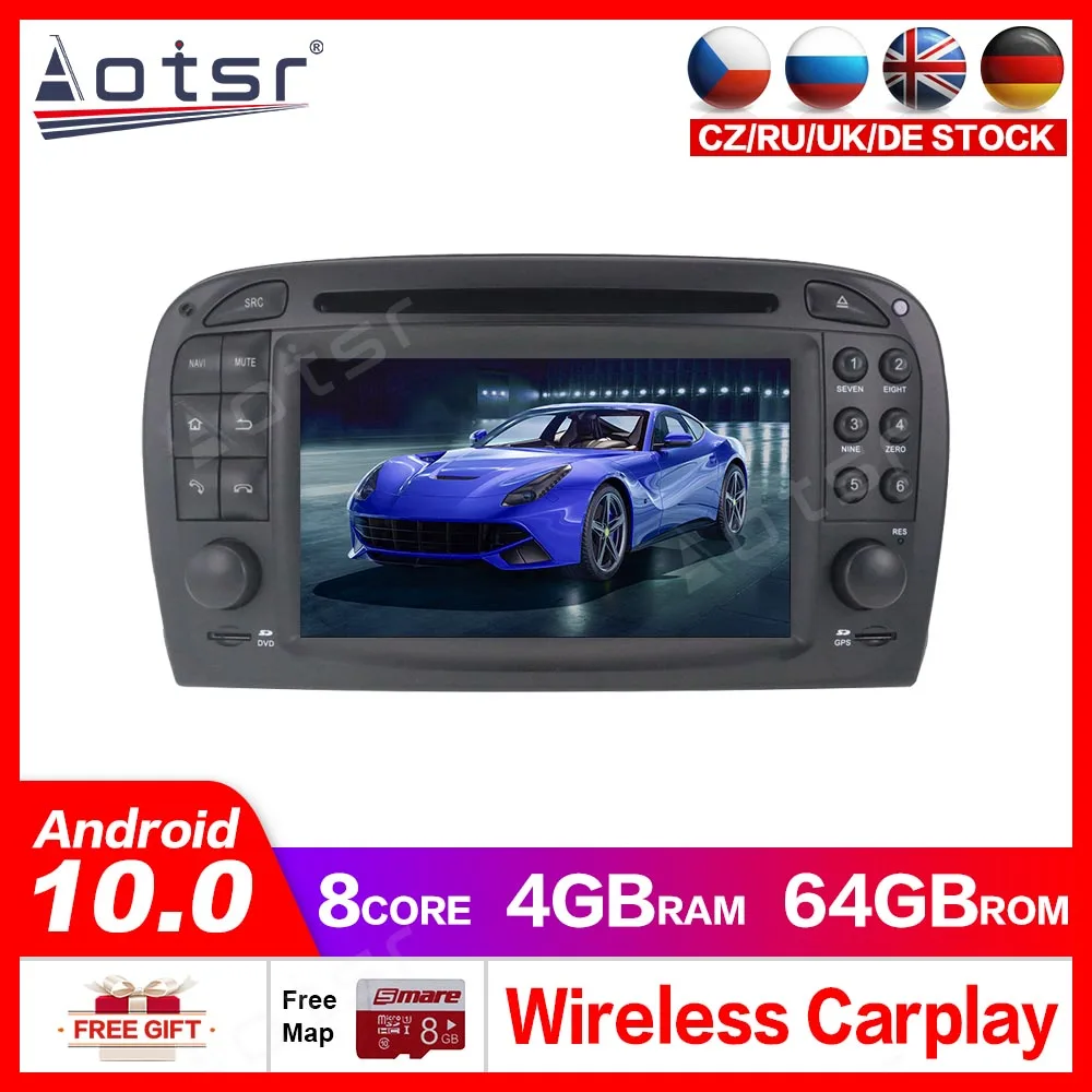 The Pure Android10 4+64gb Car Dvd Player For Mercedes Benz Sl R230 ...