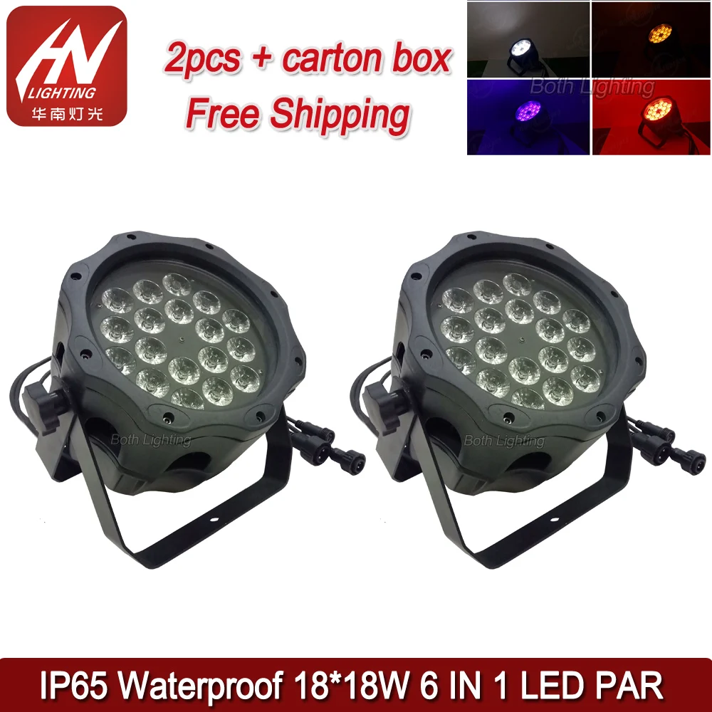 2pcs Professional stage par can light 18*18W 6 IN 1 waterproof IP65 LED ...