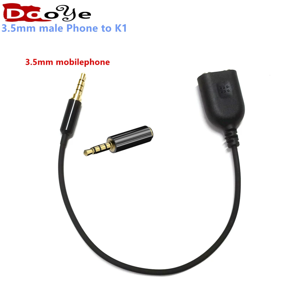 2Pin-K1-Socket-to-3-5mm-male-Phone-Audio-Earpiece-Transfer-Cable-For ...