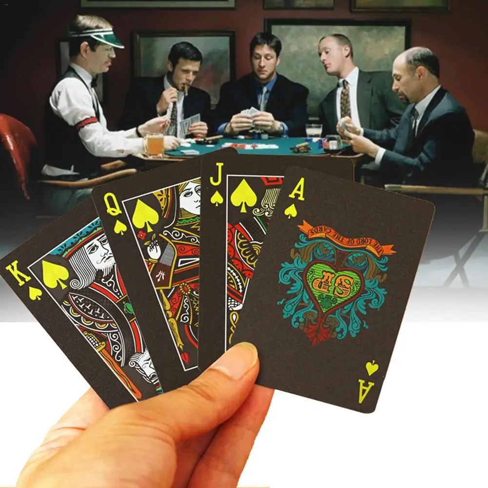 Plastic Waterproof Washable Black Poker PVC Poker Game Card with A ...