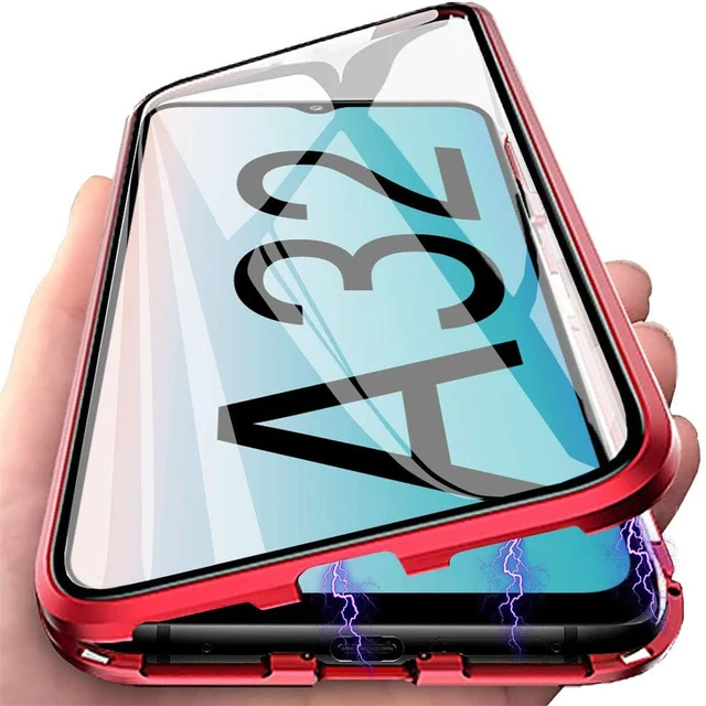 360° Full Protection Magnetic Metal Phone Case with Glass Cover for ...
