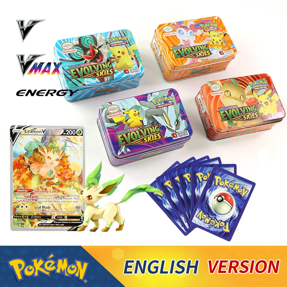 42 Stks /set Pokemon Cards Iron Box Takara Tomy Battle Games Hobby ...