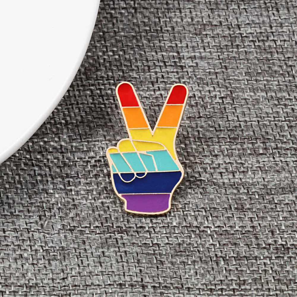 Rainbow Peace Sign Fingers