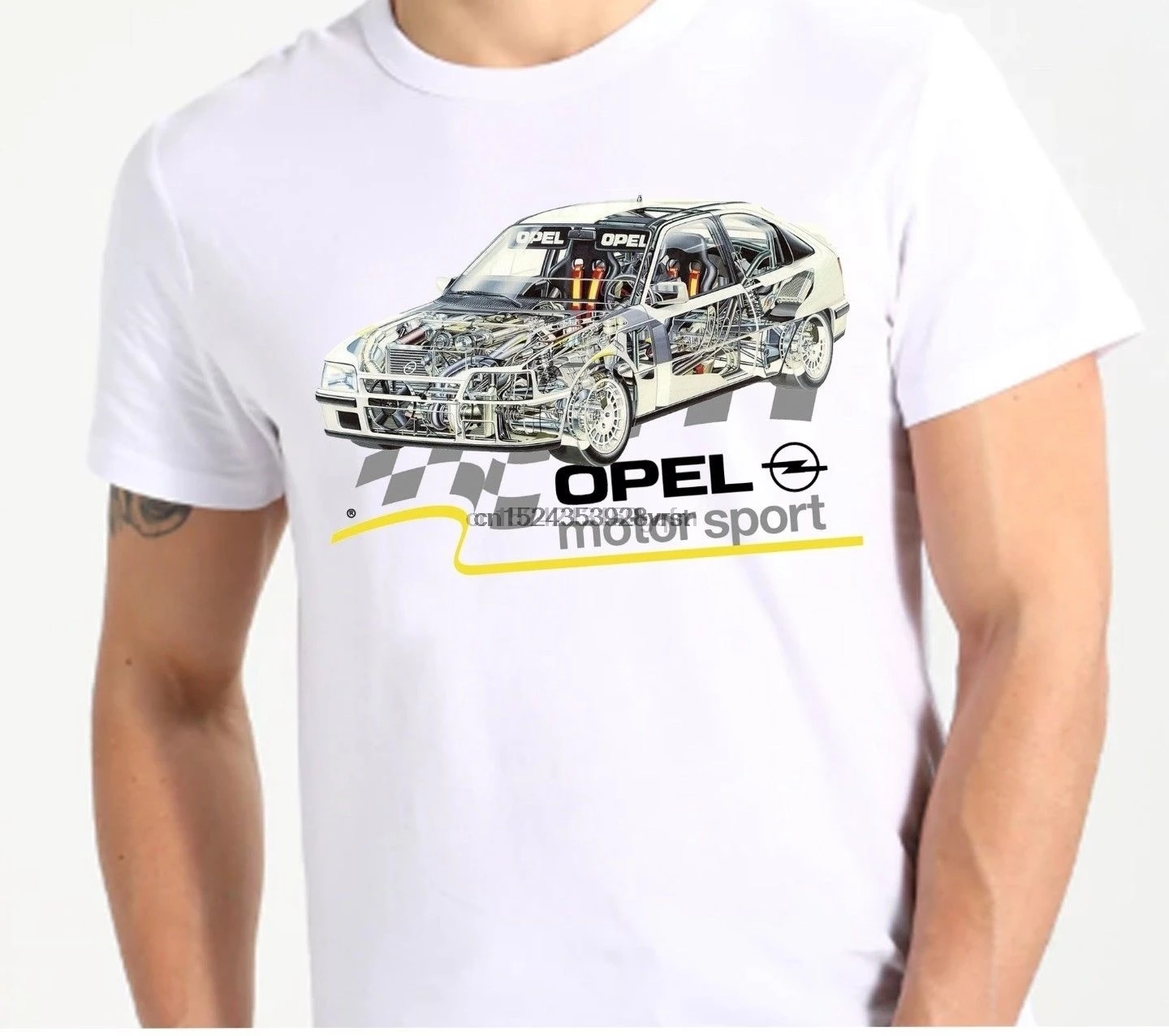 Opel Graphic Tee Shirt Mens Round Neck Short Sleeves Cotton T shirt ...