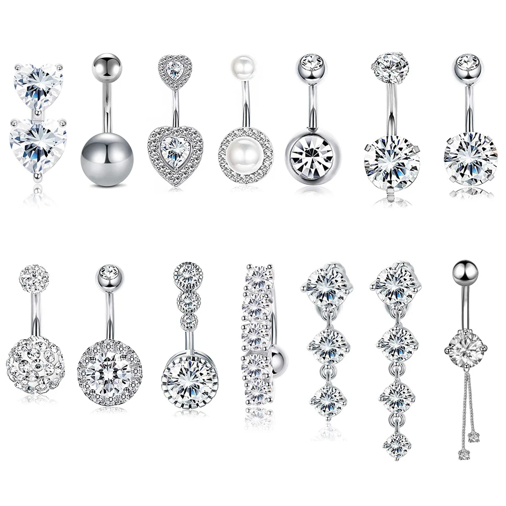 14pcs-lot-Dangling-Navel-Belly-Button-Rings-Set-Oreja-14G-Double-Round ...