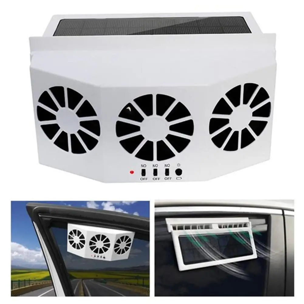 2.4V Solar Powered Car Vehicle Ventilation Exhaust Fan Air Summer ...