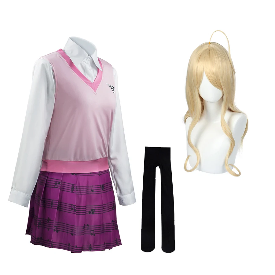 Danganronpa Anime Akamatsu Kaede Cosplay Costume Shirt,Vest,Skirt And ...