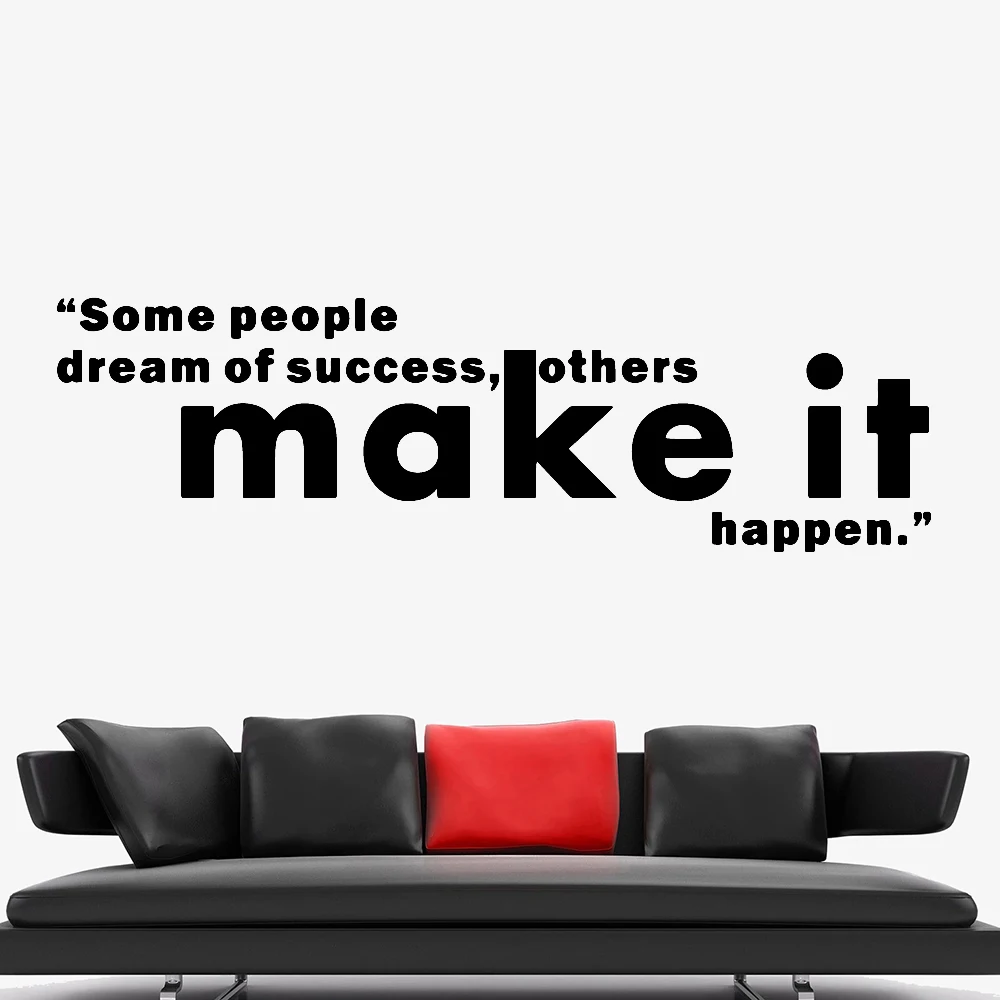 สร้างแรงบันดาลใจคำคม Decals Success ผลตอบแทน Make It Happen วลี ...