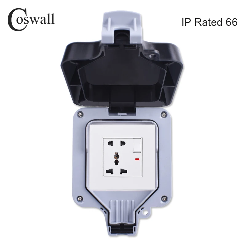 Coswall IP66 Weatherproof Waterproof Anti UV Outdoor BOX Wall Socket ...