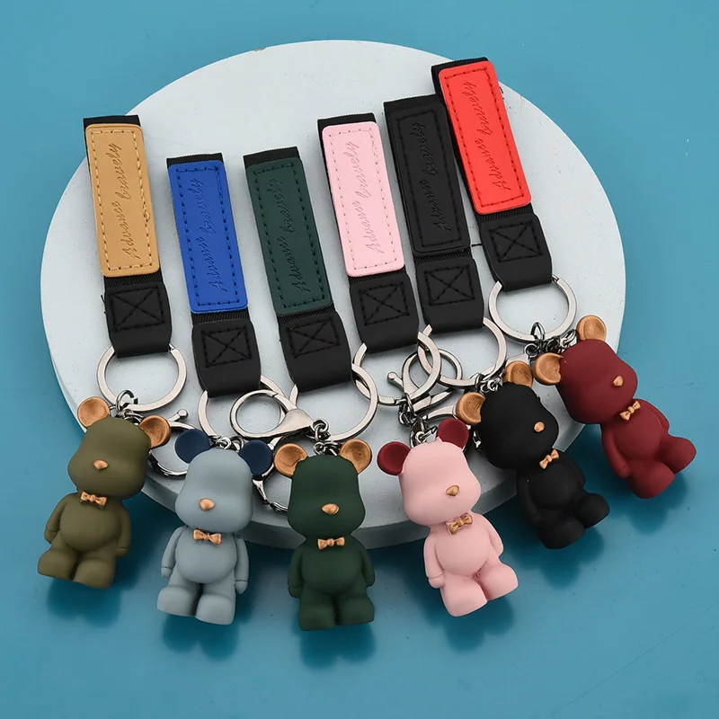 Leather Pendant Jewelry | Key Chain Fashion Bear | Keychain Accessories ...