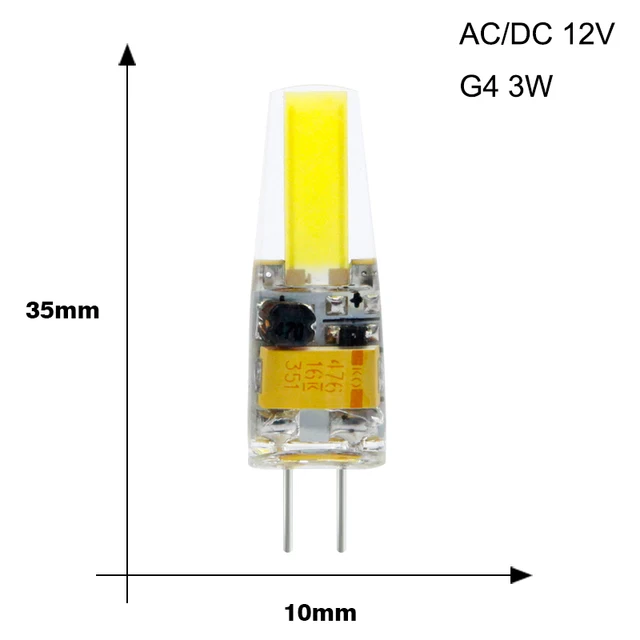 10pcs LED G4 COB Lamp AC DC 12V 220V Mini Dimming G4 LED Bulb Lampada ...