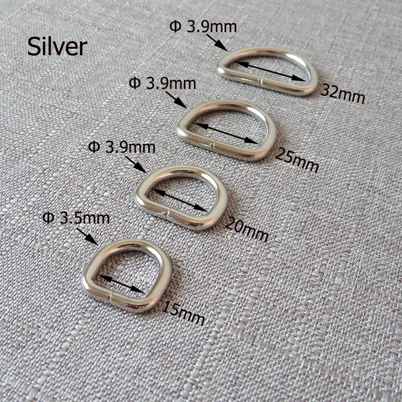 1 Pcs 10mm 15mm 20mm 25mm 32mm Straps Webbing Metal Belt Buckle D Rings ...