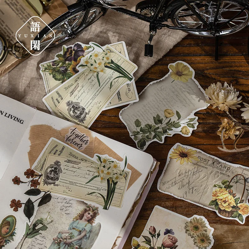 30pcs Kawaii Stationery Stickers Vintage Flowers Planner Decorative ...