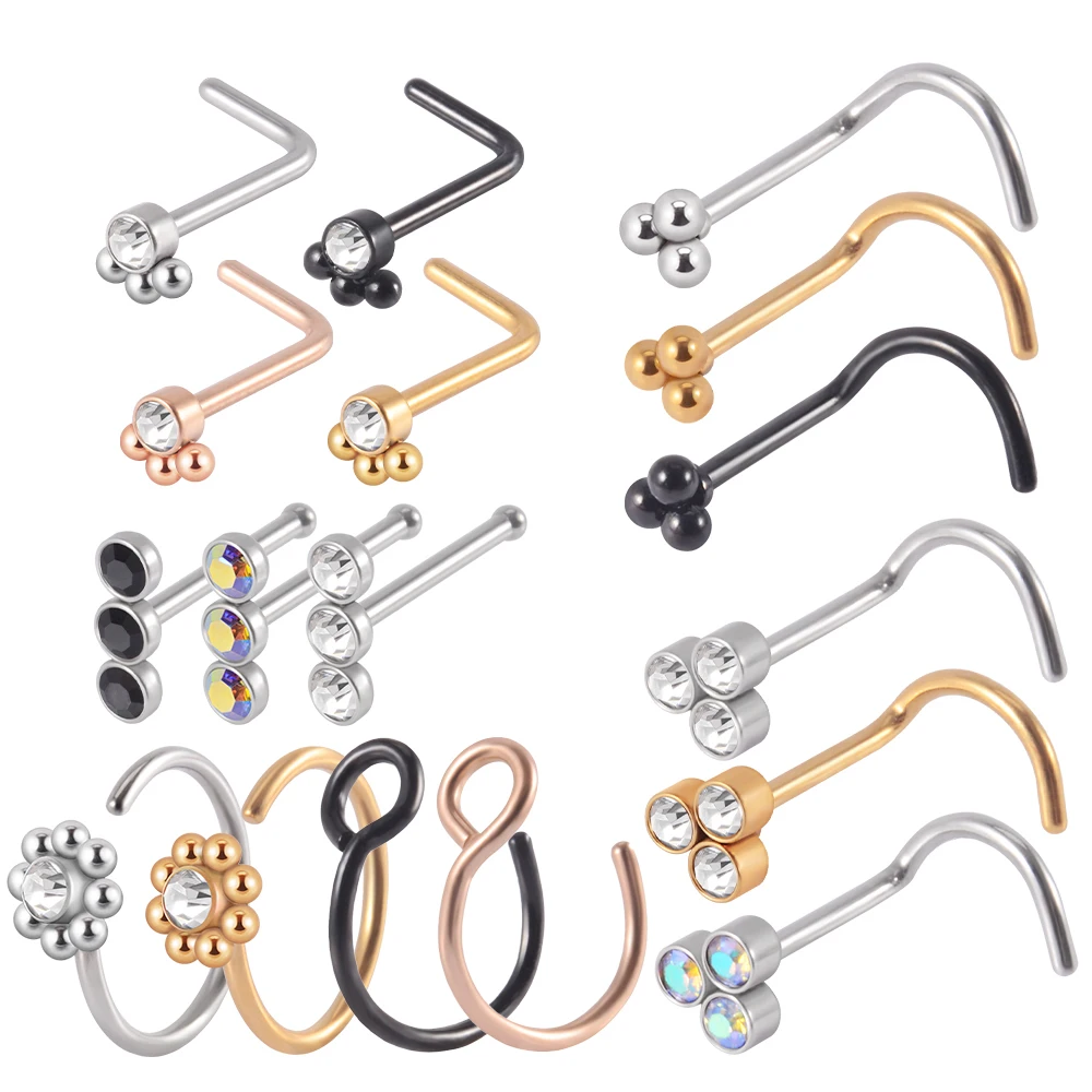 Piercing-triangular-de-a-o-cir-rgico-piercing-espiral-com-formato-de ...