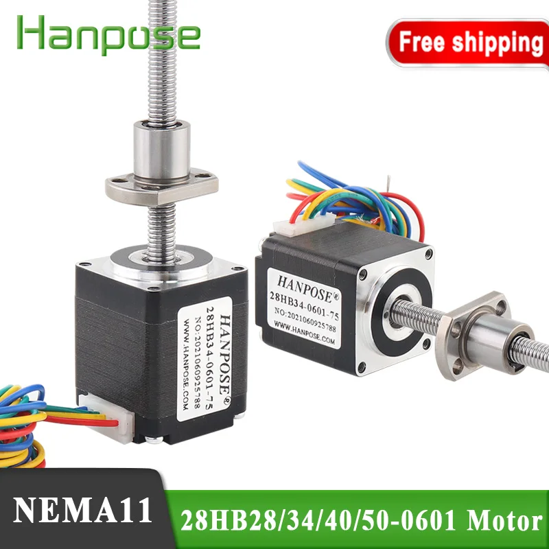 2 phase hybrid 28 stepper motor straight lineareffective 28HB34 SFU0601 ...