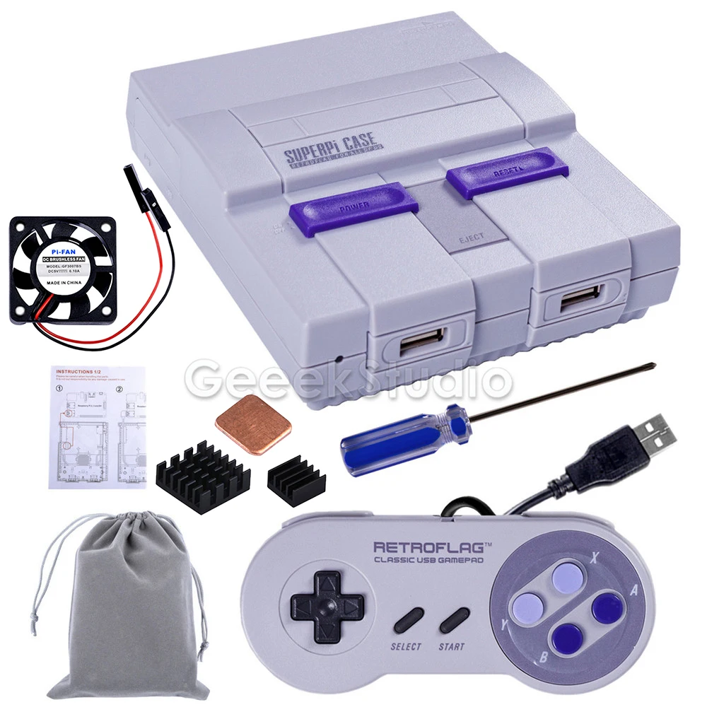 Original Retroflag SUPERPi CASE U NESPi Case with with Optional Controller Power Plug for ...