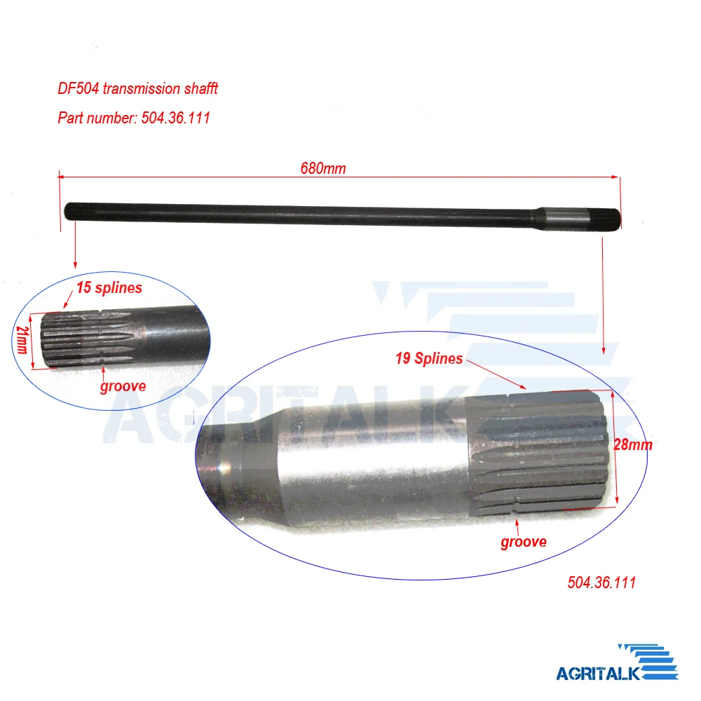 Dongfeng DF504 트랙터용 전면 트랜스미션 샤프트, 부품 번호: 504.36.111|parts tractor|shaft transmission - AliExpress
