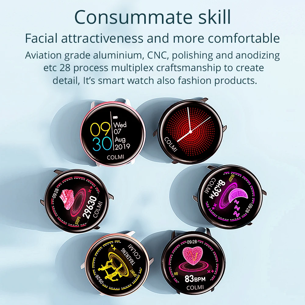 Умные часы COLMI SKY 2, IP68, водонепроницаемые, пульсометр, Bluetooth ...