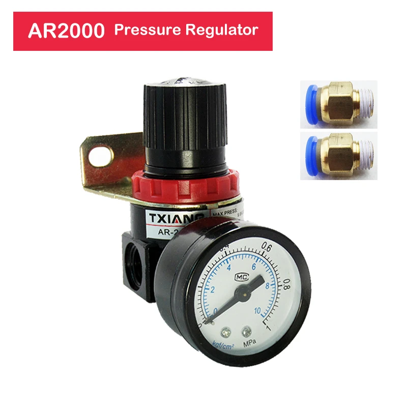 Ar2000 G1/4'' Air Control Compressor Pressure Relief Regulator Valve ...