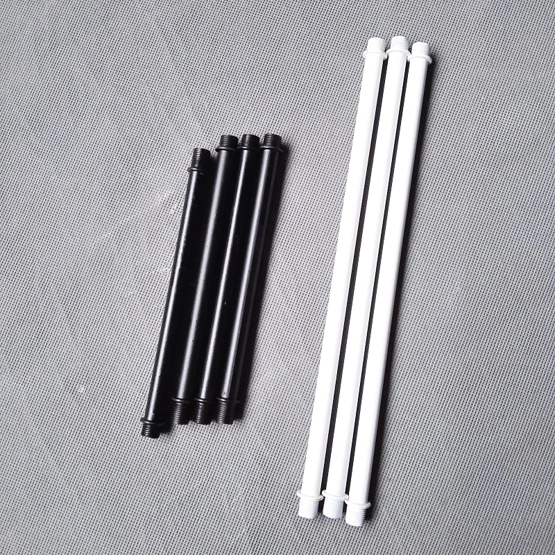 10Pcs/lot, Black & White M10 Double Head Pipe, Male Thread Metal Hollow ...