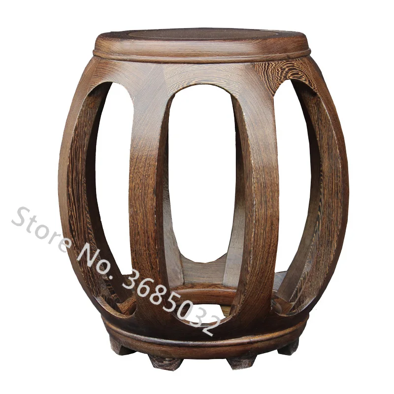 Mahogany-drum-stool-Chinese-solid-wood-round-stool-rosewood-carved ...