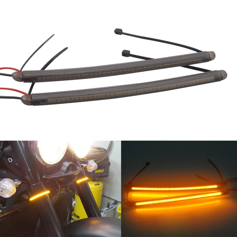 Motorcycle Fork LED Strip Fork Turn Signal Light Strip Flashing Blinker ...