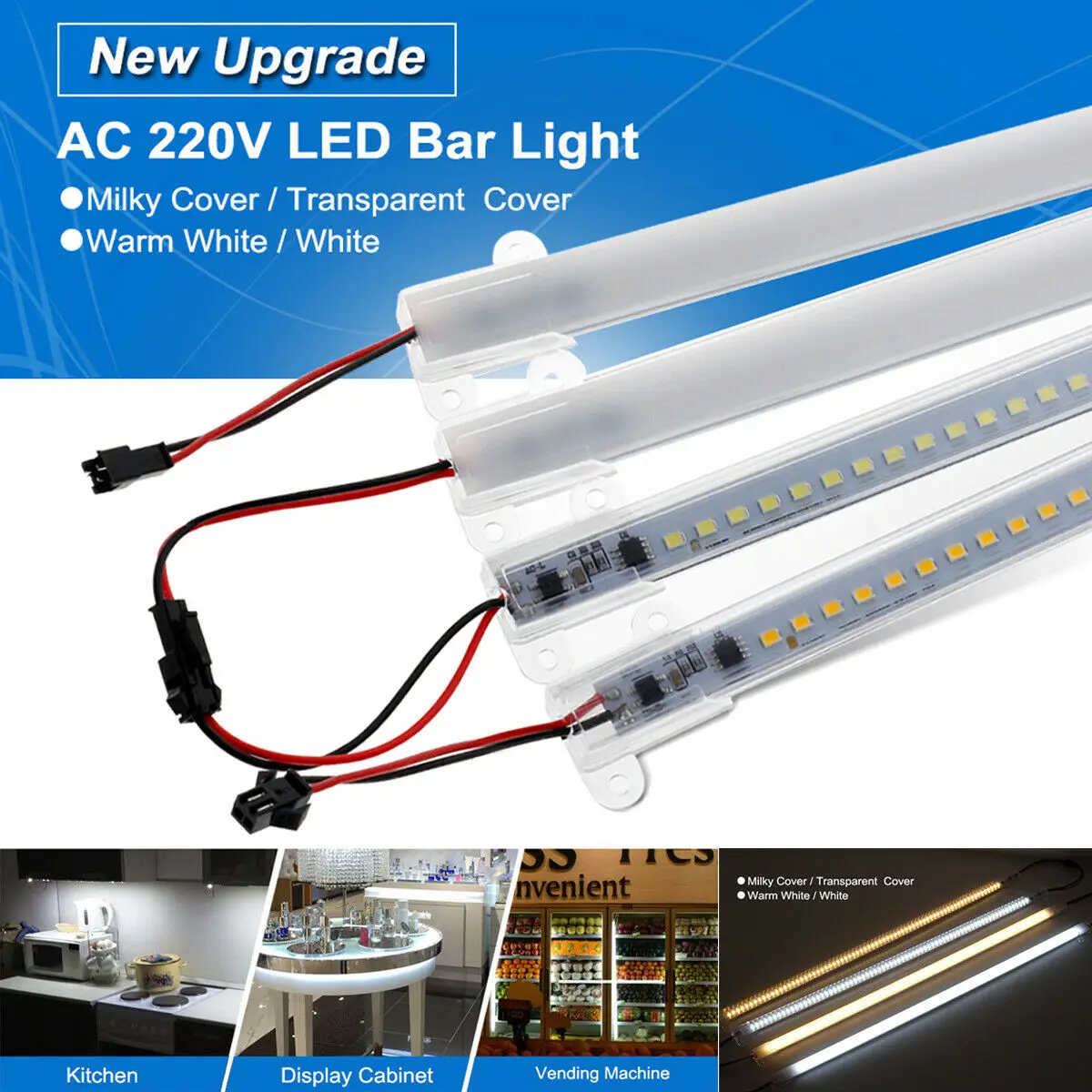 Barra de luz Led de alto brillo para cocina, 72LED, AC220V, SMD2835 ...