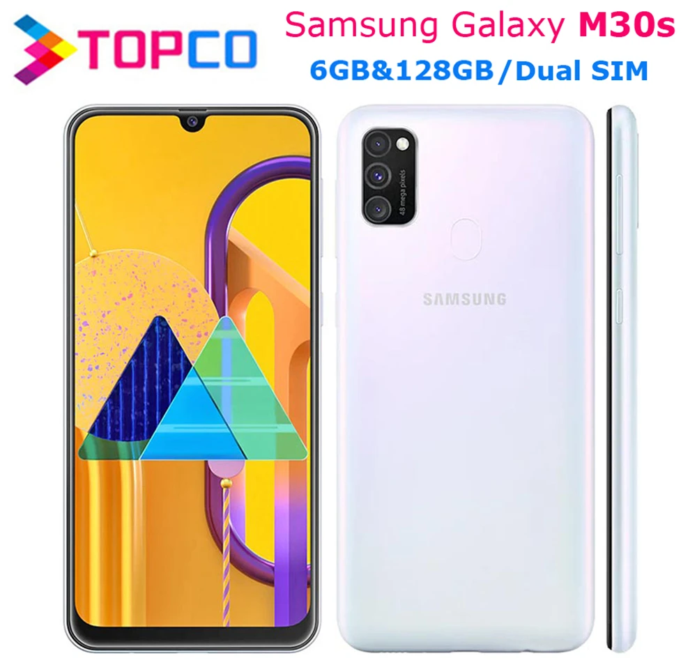 Мобильный телефон samsung Galaxy M30s M3070s, две sim-карты, четыре ядра, 6,4 дюймов, тройная ...