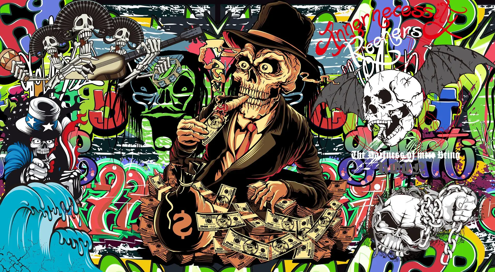 Cool Skull Graffiti Wallpapers