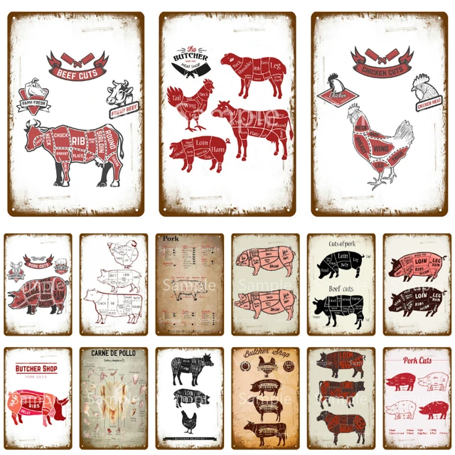 Vintage Butcher Shop Signs