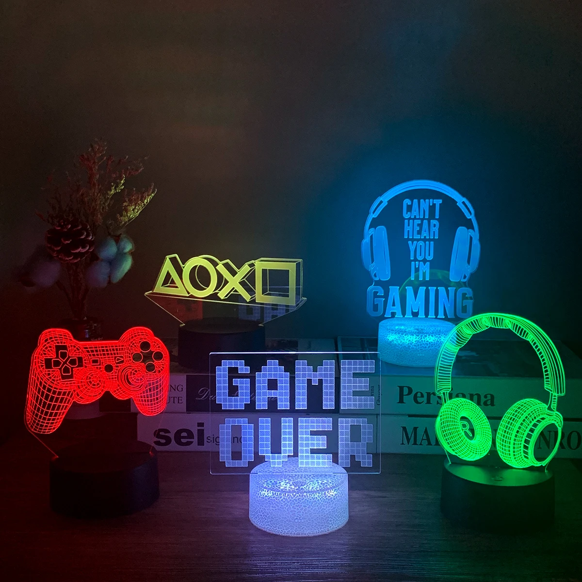 3D LED Gaming Setup RGB Lâmpada, Decoração Do Quarto Do Jogo ...