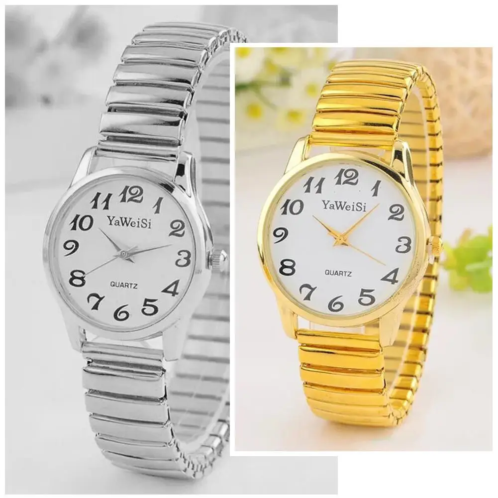 Elastic band watch Quartz Watch Expandable Stretch Band Strap Ladies ...